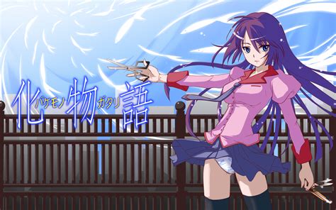 Safebooru Bakemonogatari Blue Eyes Boxcutter Highres Long Hair