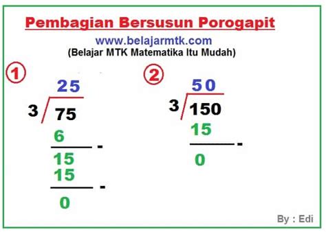 Cara Pembagian Bersusun Ratusan 50 Contoh Soal Pembagian Bersusun Dan
