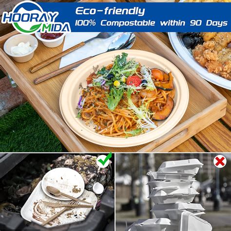 Buy Hooray Mida Compostable Paper Plates Inch Bulk Count Disposable Paper Plates
