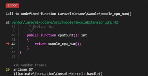 Swoole Call To Undefined Function Laravel Octane Swoole Swoole Cpu Num