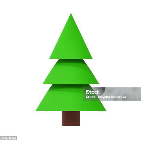 녹색 가문비 나무 소나무와 크리스마스 트리 아이콘 흰색 배경에 고립 된 휴일 및 캠핑 객체 요소 3d 렌더링 벡터 일러스트 레이 션 0명에 대한 스톡 벡터 아트 및 기타