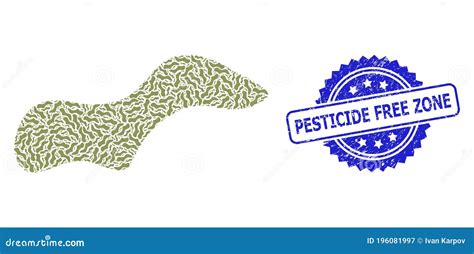 Scratched Pesticide Free Zone Watermark And Recursive Spot Icon Collage