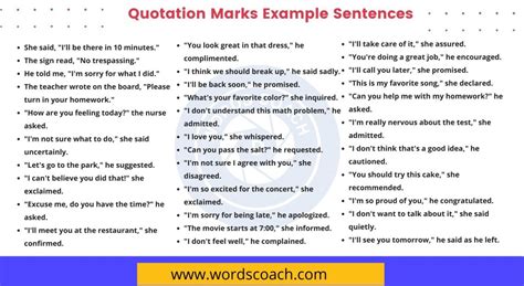 250 Quotation Marks Example Sentences Word Coach