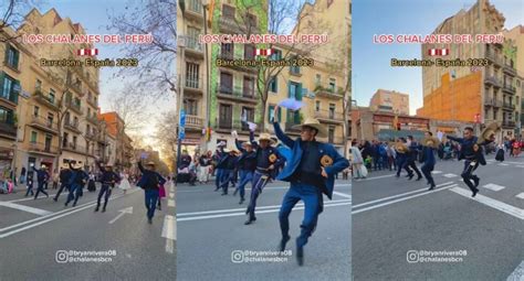 Tiktok Viral Peruanos Bailan Marinera En Calles De Barcelona Y