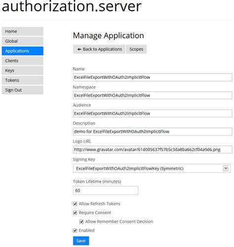 Web Api 2 Excel File Export With Oauth2 Implicit Flow Software