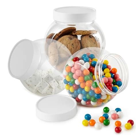 Stock Your Home 3 Pack 48oz Plastic Candy Jars With Lids For Want It All