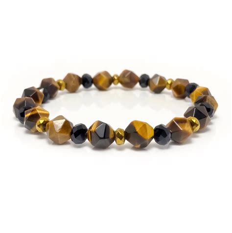 Mens Tiger Eye Bracelet Tiger Eye Beaded Bracelet Etsy