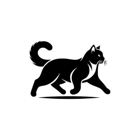 Silueta De Un Gato Vector Premium