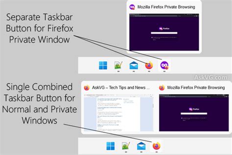 Tip Disable Separate Taskbar Icon For Firefox Private Browsing Windows Askvg