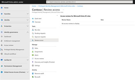 Pim で Azure リソースと Microsoft Entra ロールのアクセス レビューを完了する Microsoft Entra