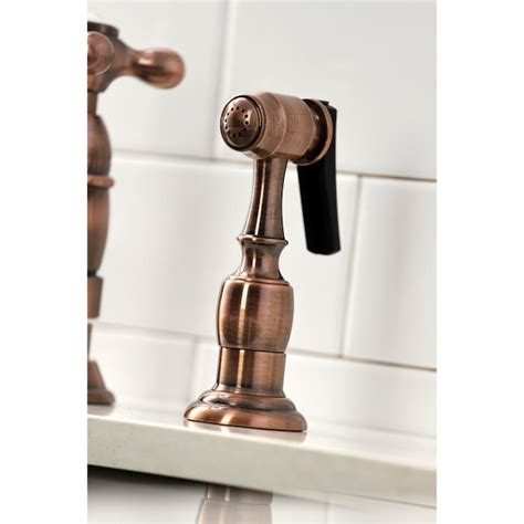 Kingston Brass Heritage Antique Copper Double Handle Bridge Kitchen