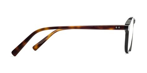Black Tortoise Keyhole Bridge Grandpa Aviator Eyeglasses 17544