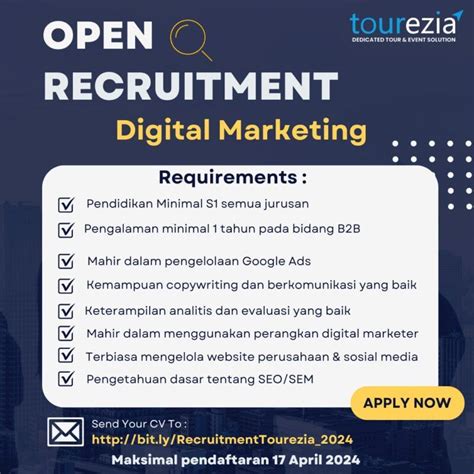Lowongan Kerja Digital Marketing Di Pt Tourezia Cakra Inspira Lokerjogja Id