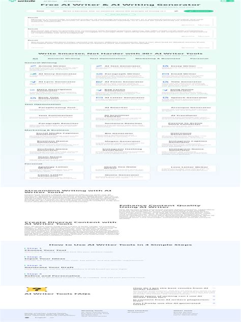 Ai Writer Free Online Ai Writing Generator And Tools Pdf Artificial