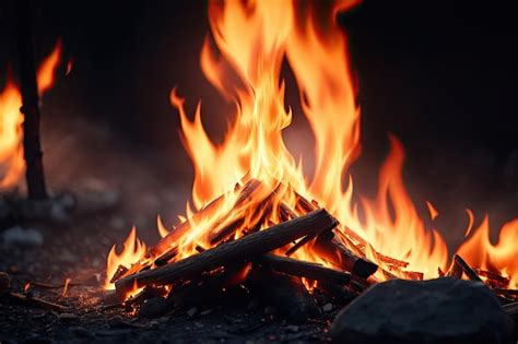 Premium Ai Image Campfire Fire Flames Ai Generative