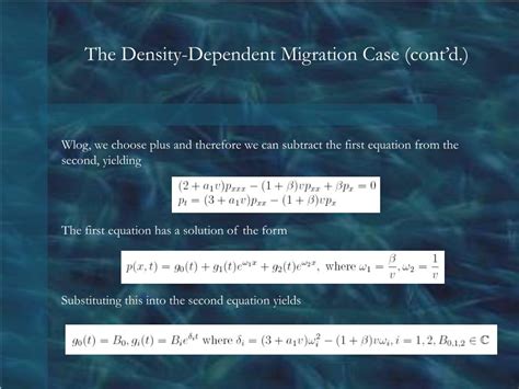 Ppt An Exactly Solvable Model Of Population Dynamics With Density Dependent Migrations And The