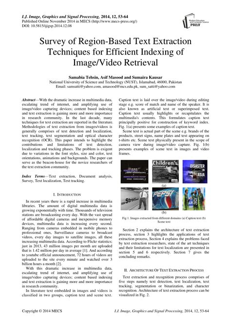 Pdf Survey Of Region Based Text Extraction Techniques For Efficient