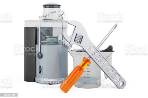 흰색 배경에 격리 된 전기 주서의 수리 및 서비스 3d 렌더링 3차원 형태에 대한 스톡 사진 및 기타 이미지 3차원 형태