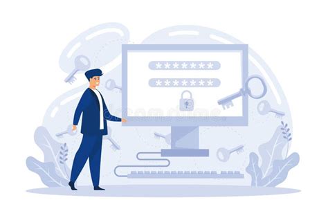 Computer And Account Login And Password Form Page On Screen Stock Vector Illustration Of