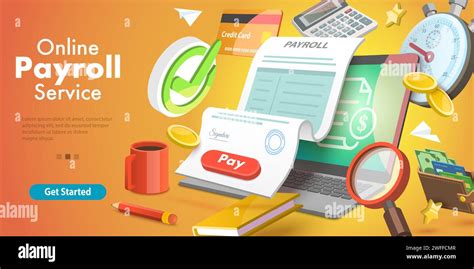 3d Isometric Vector Conceptual Illustration Of Payroll Or Salary