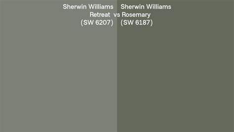 Sherwin Williams Retreat Sw 6207 Vs Rosemary Sw 6187 Side By Side