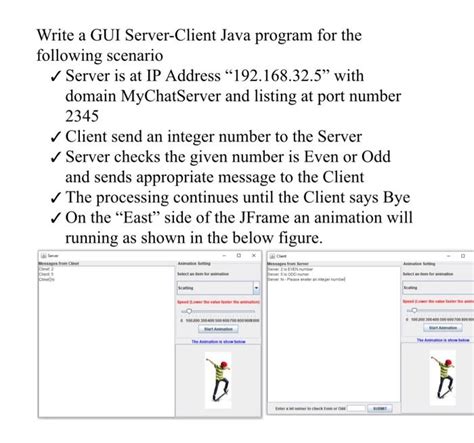 Solved Write A Gui Server Client Java Program For The
