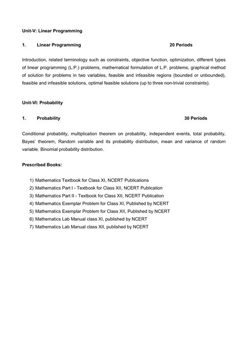 class 12 mathematics syllabus 2020 21 class