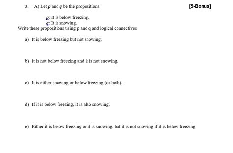Solved 3 A Let P And Q Be The Propositions 5 Bonus P