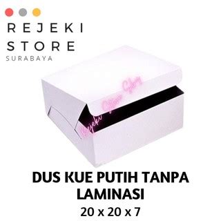 Jual DUS KUE DUS NASI R10K 20 X 20 X 7 PUTIH TANPA LAMINASI KOTAK