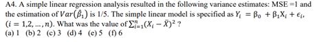 Solved A A Simple Linear Regression Analysis Resulted In Chegg