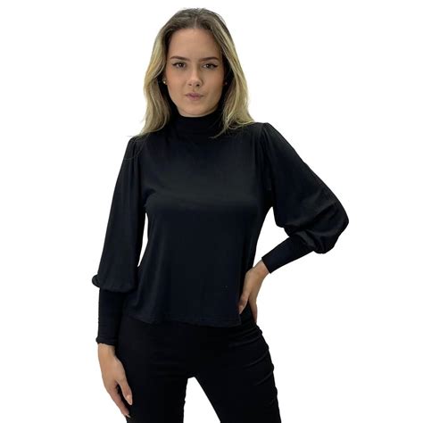 Blusa Feminina Gola Alta Manga Longa Malwee