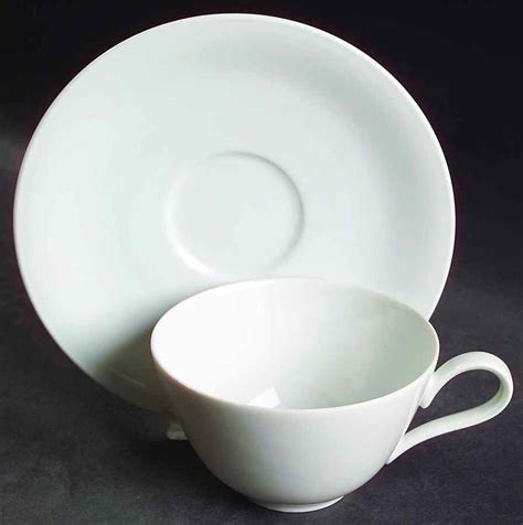 Anmut White Flat Cup Saucer Set By Heinrich H C Replacements Ltd