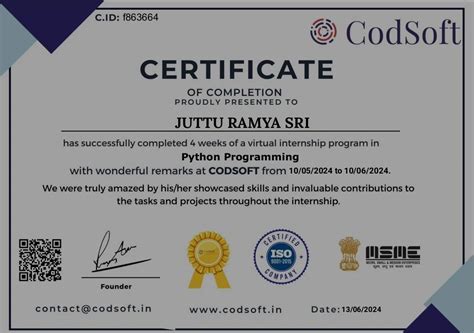 ramya sri on linkedin internship python
