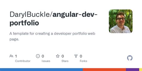 Github Darylbuckleangular Dev Portfolio A Template For Creating A Developer Portfolio Web Page