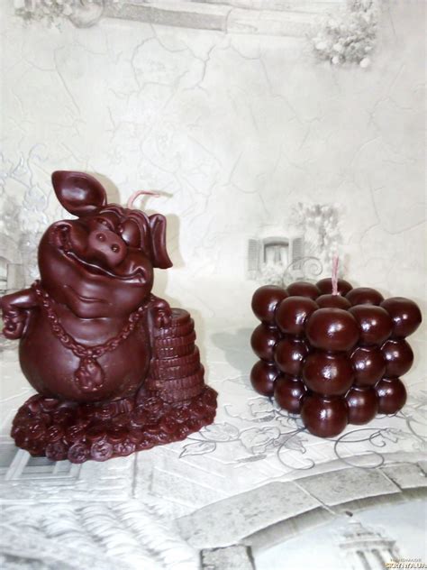 Купити Свічка з бджолиного воску Свинка на грош Skrynya Ua