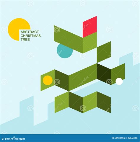 Christmas Tree Abstract Geometric Shapes Festive Tree Stock Vector Illustration Of Present