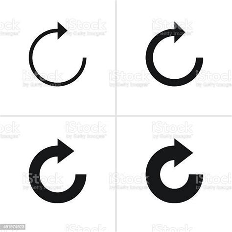Arrow Sign Refresh Reload Loop Rotation Pictogram Black Icon Stock Illustration Download Image