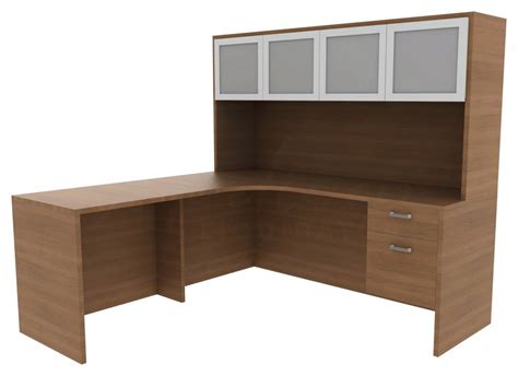 Park Walnut L Shaped Corner Desk With Storage Amber By Cherryman