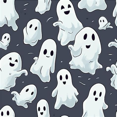 Premium Vector Ghost Seamless Pattern Vector