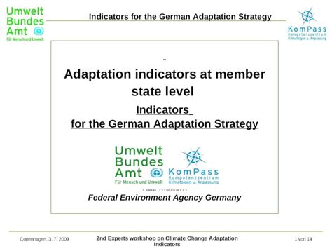 Ppt I Roadmap To Indicators For The German Adaptation Strategy