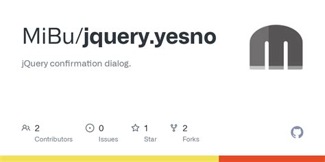 Github Mibujqueryyesno Jquery Confirmation Dialog
