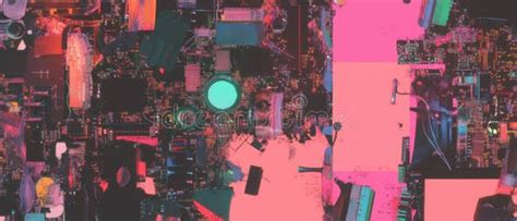 Exploring Intricate Details Of Cybernetic Implants And Metallic Circuits With Vibrant Colors