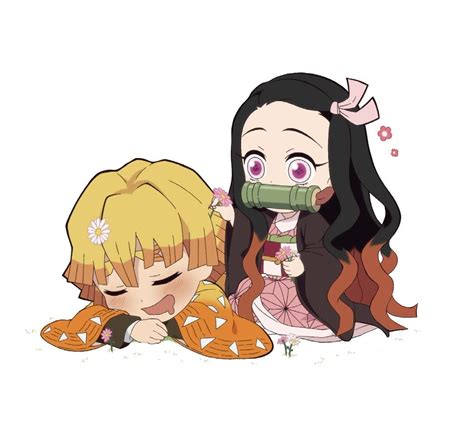 Zenitsu And Nezuko Chibi Zenitsu Kanao