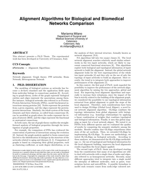 Pdf Alignment Algorithms For Biological And Biomedical Networks