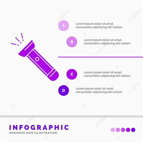 Torch Light Flash Camping Hiking Infographics Template For W