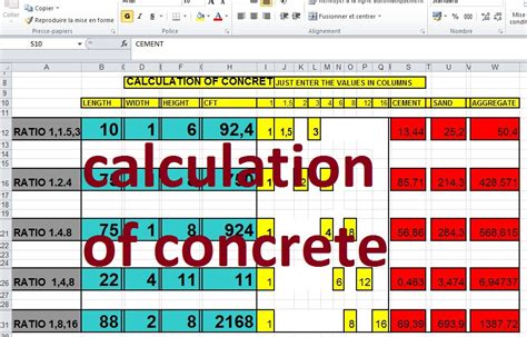 Concrete Structural Calculation Spreadsheet Excel Civil Engineering Program