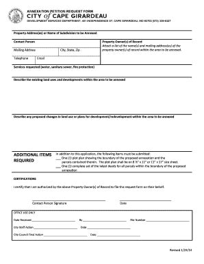 Fillable Online Cityofcapegirardeau Annexation Petition Application