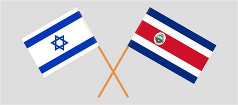 Crossed Flags Of Gabon And Costa Rica Official Vector Image