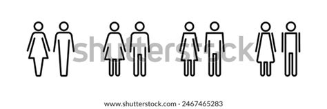Man Woman Icon Set Male Female Stock Vector Royalty Free 2467465283