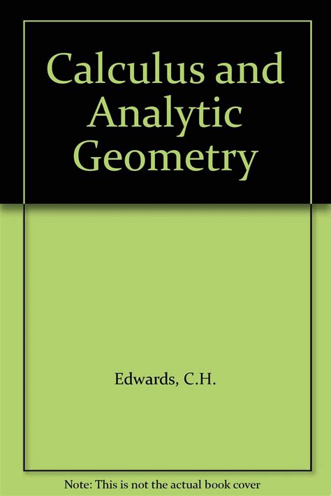 Calculus And Analytical Geometry By C H Edwards Goodreads